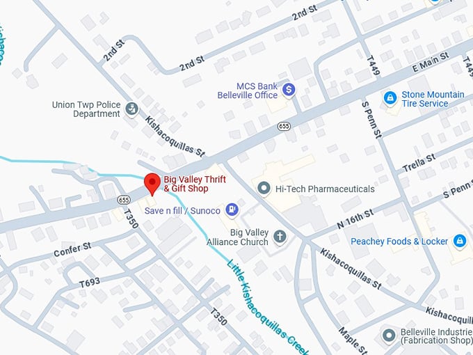 16. big valley thrift & gift shop map
