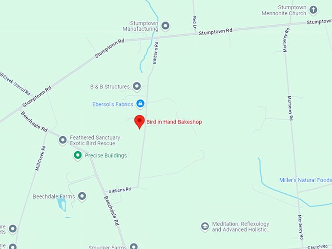 16. bird in hand bakeshop map