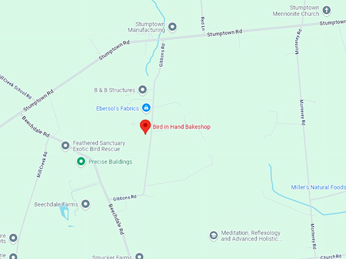 16. bird in hand bakeshop map