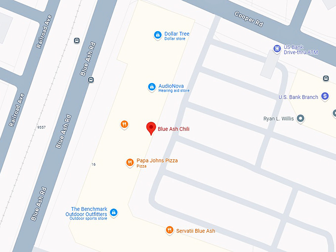 16. blue ash chili map