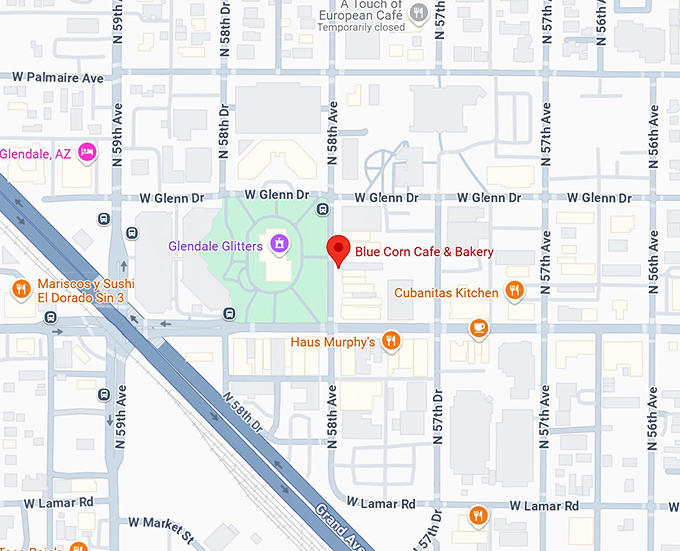 16. blue corn cafe & bakery map