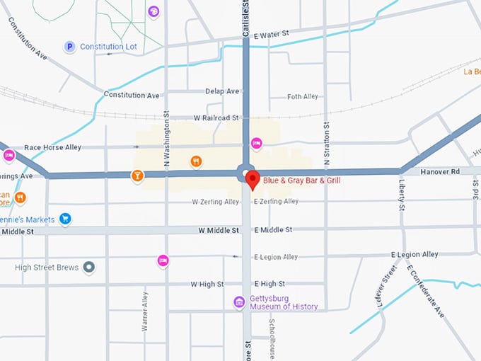 16. blue & gray bar & grill map