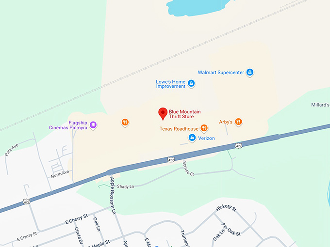 16. blue mountain thrift store map