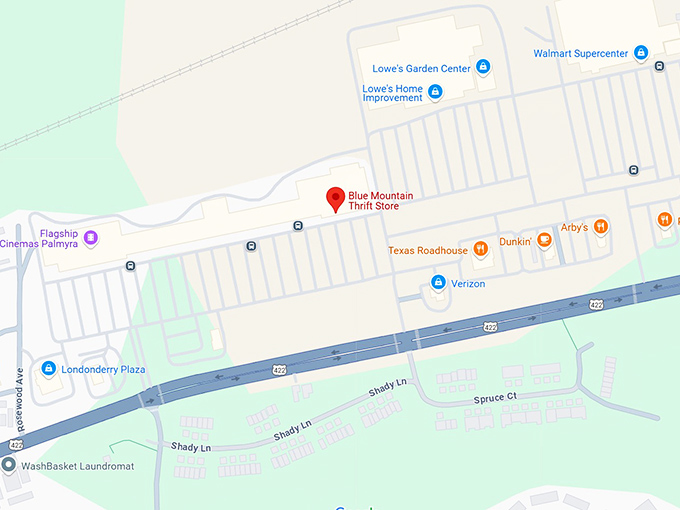 blue mountain thrift store map