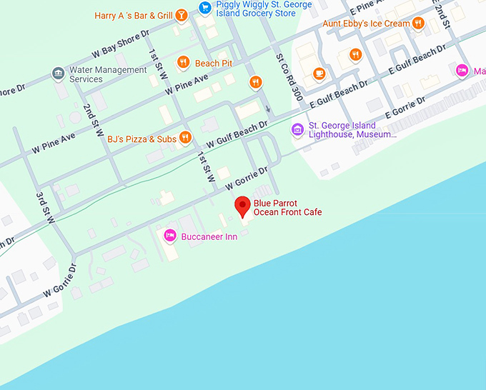 16. blue parrot ocean front cafe map