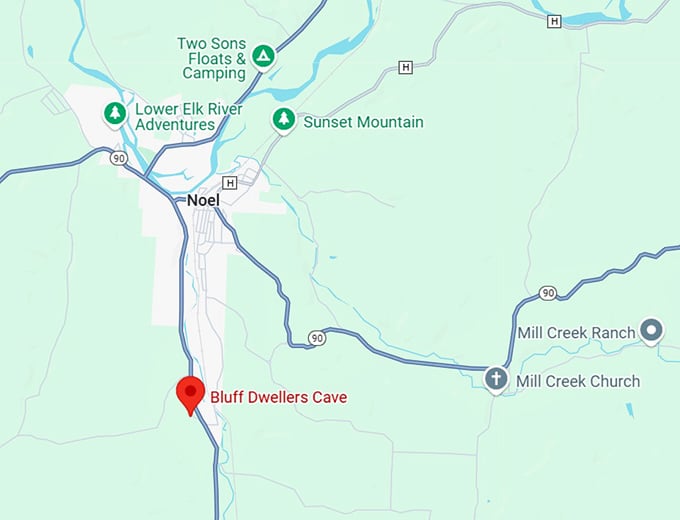 16. bluff dwellers cave map