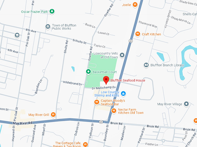 16. bluffton seafood house map