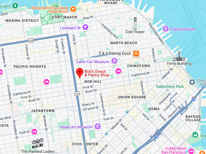 16. bob's donut & pastry shop map