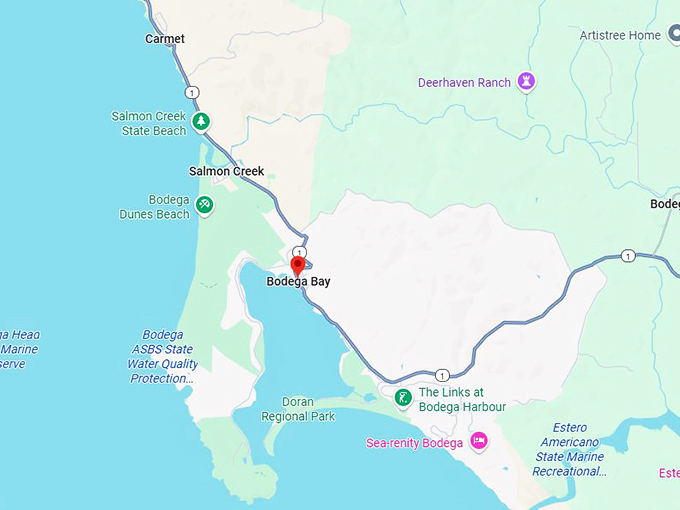 16. bodega bay ca map