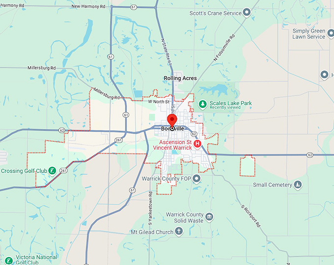 16. boonville, in map