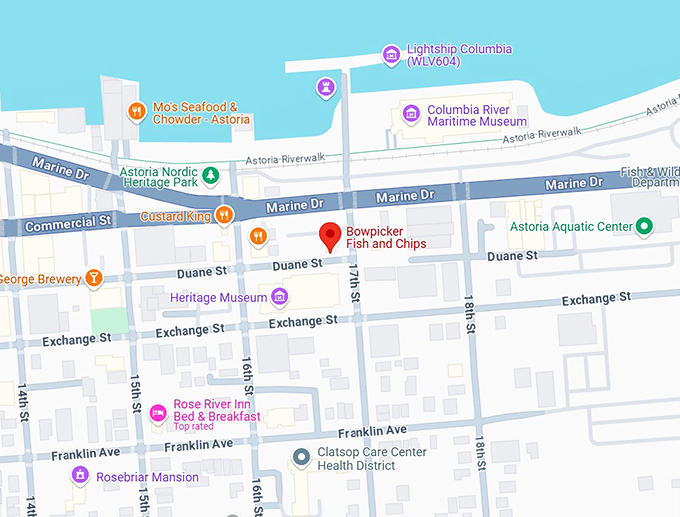 16. bowpicker fish and chips map