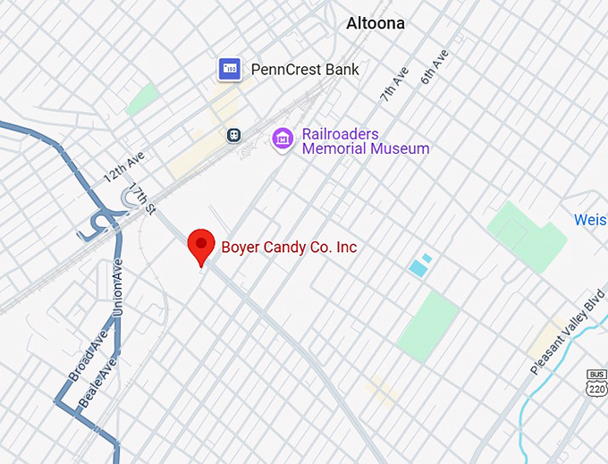 16. boyer candy co. inc. map