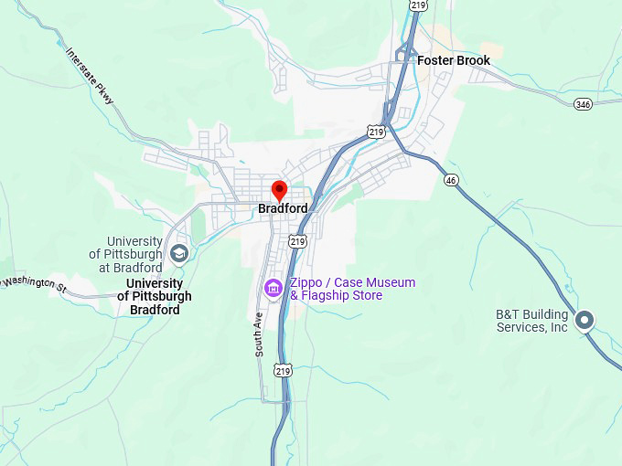 16. bradford, pa map