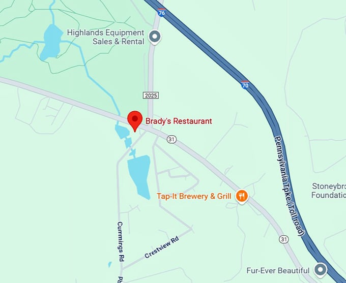 16. brady's restaurant map