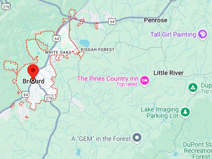 16. brevard nc map