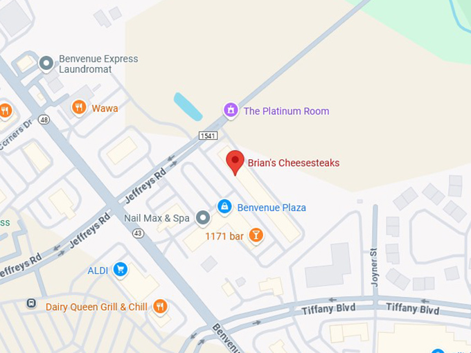 16. brian's cheesesteaks map