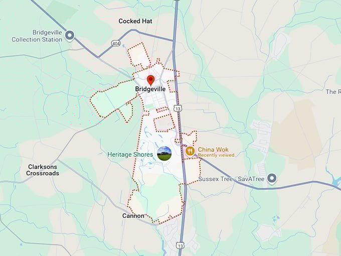 16. bridgeville, de map