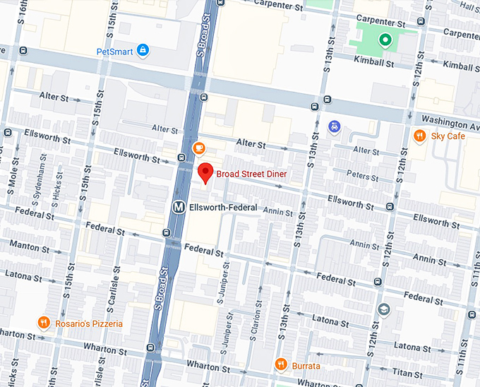 broad street diner map
