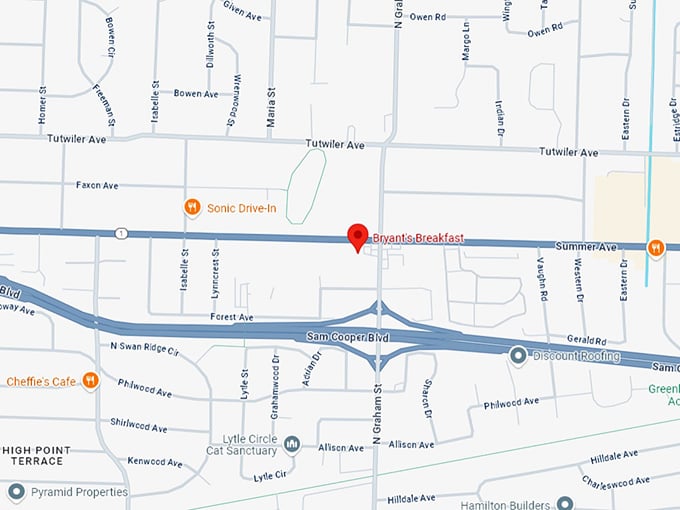 16. bryant's breakfast map