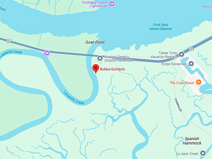 bubba gumbo&rsquo;s map