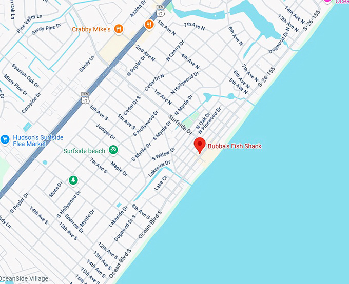 16. bubba's fish shack map