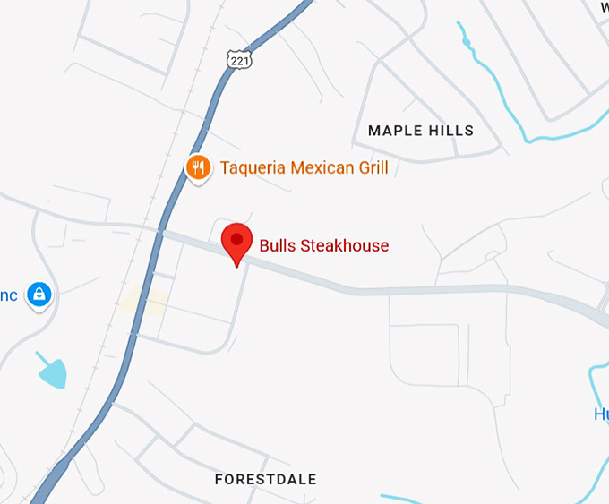 16. bulls steakhouse map