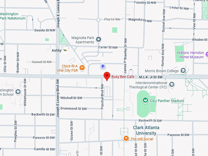 16. busy bee cafe map