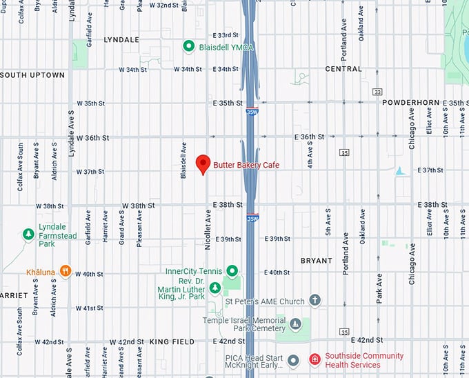 16. butter bakery cafe map