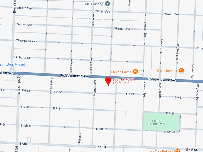 16. buy the pound thrift store map