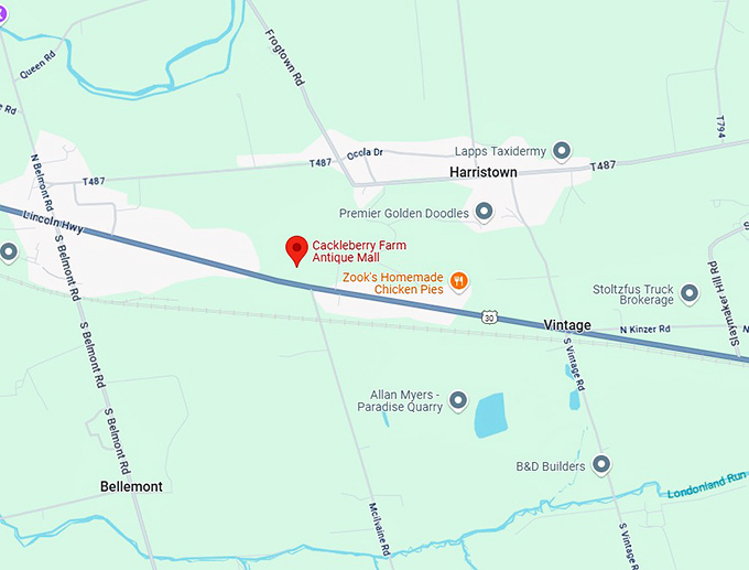 16. cackleberry farm antique mall map