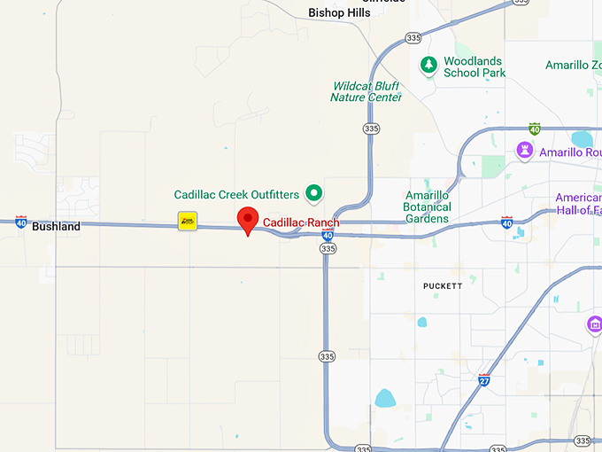 16. cadillac ranch map