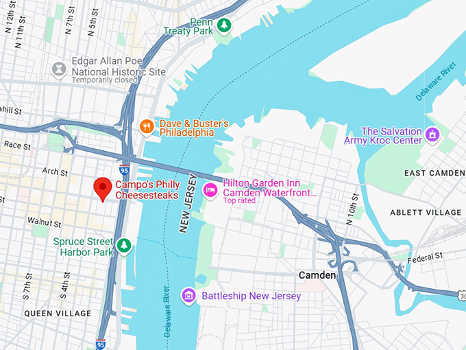 16. campo's philly cheesesteaks map