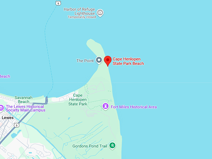 16. cape henlopen state park beach map