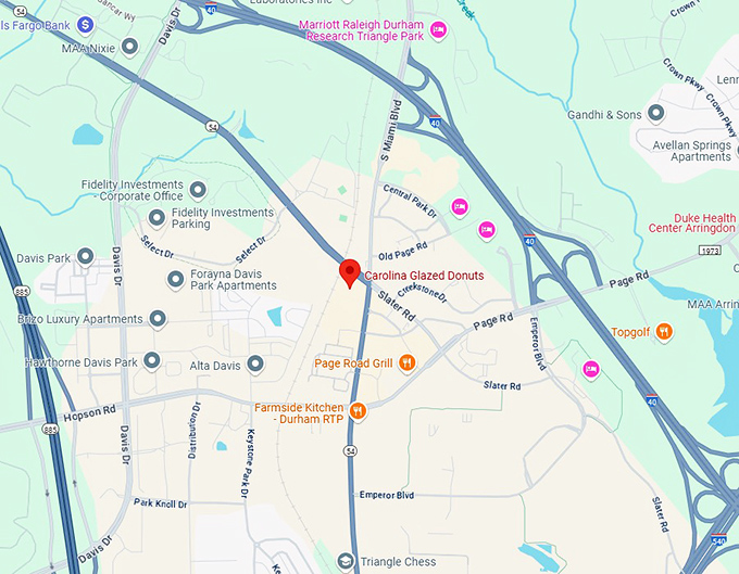 16. carolina glazed donuts map