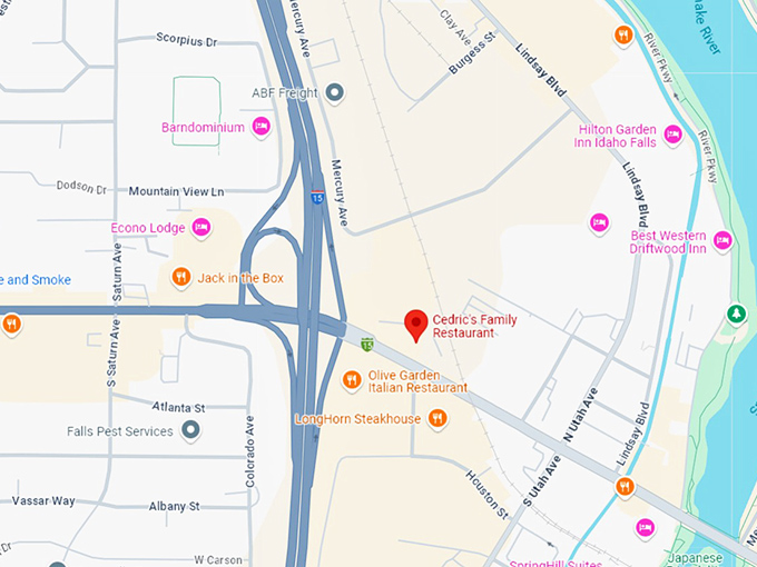 16. cedric's family restaurant map
