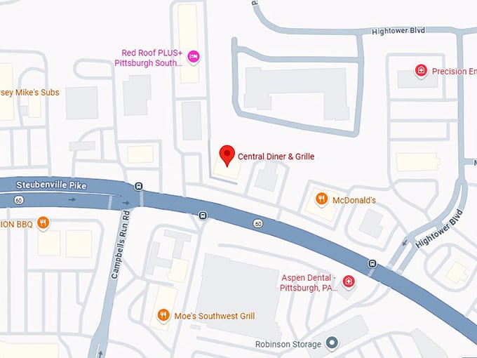 16. central diner & grille map