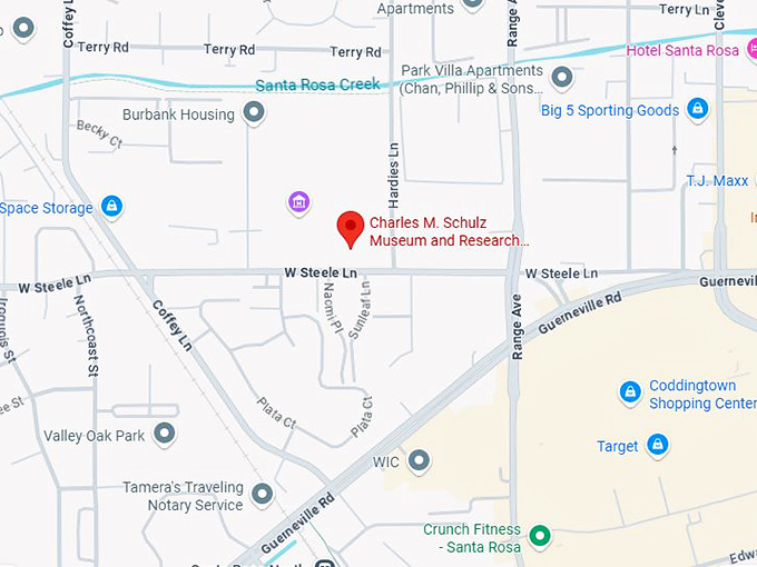16. charles m. schulz museum map