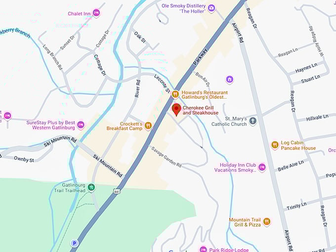 16. cherokee grill and steakhouse map