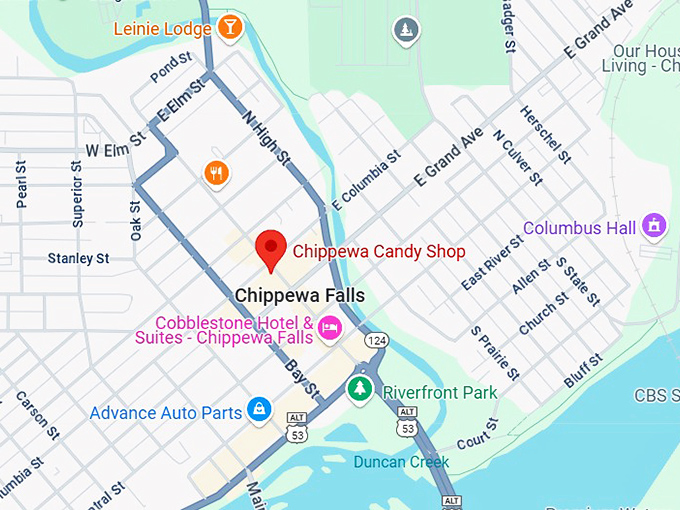 16. chippewa candy shop map