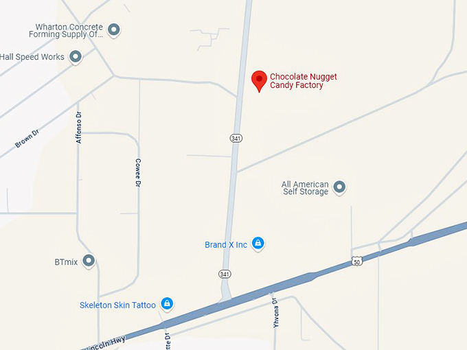 chocolate nugget candy factory map