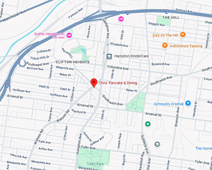 16. chris' pancake & dining map