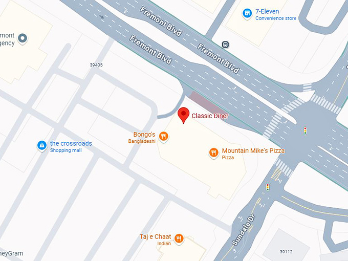 16. classic diner map