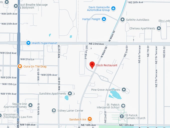 16. clock restaurant map