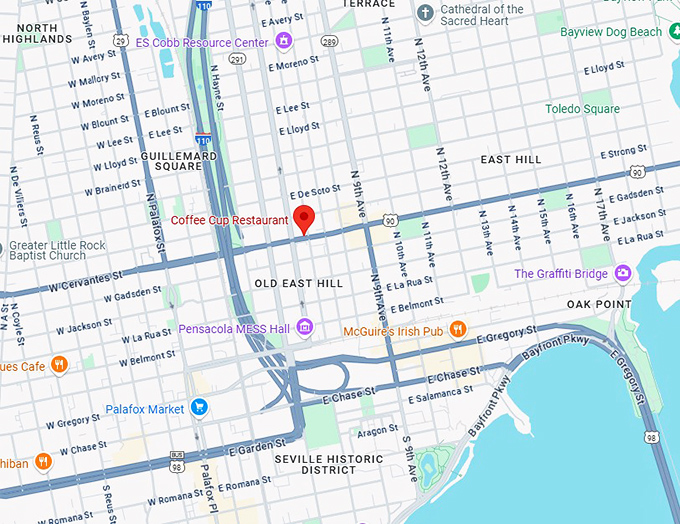 16. coffee cup restaurant map