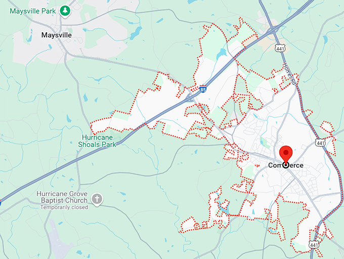 16. commerce georgia map