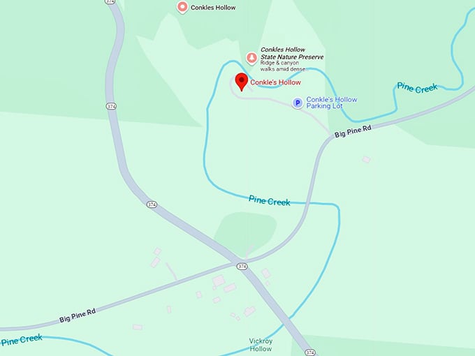 16. conkle's hollow gorge trail map