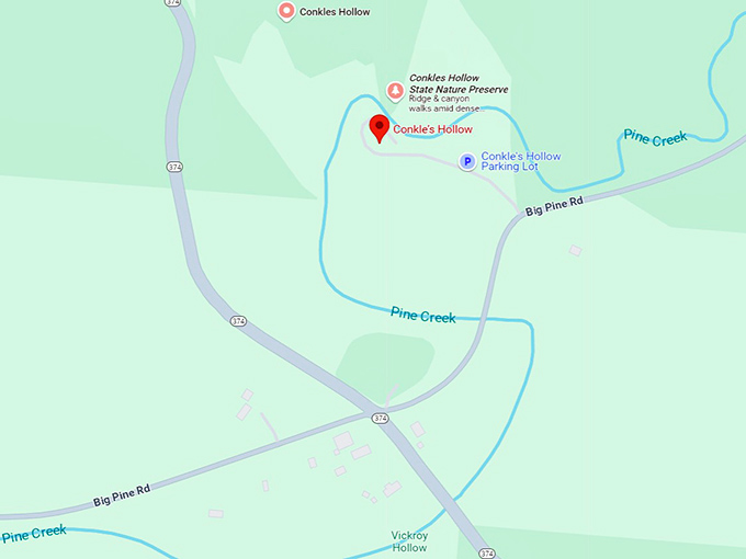 16. conkle's hollow gorge trail map