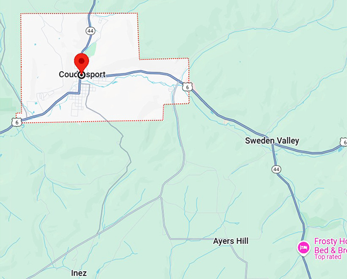 16. coudersport, pa map