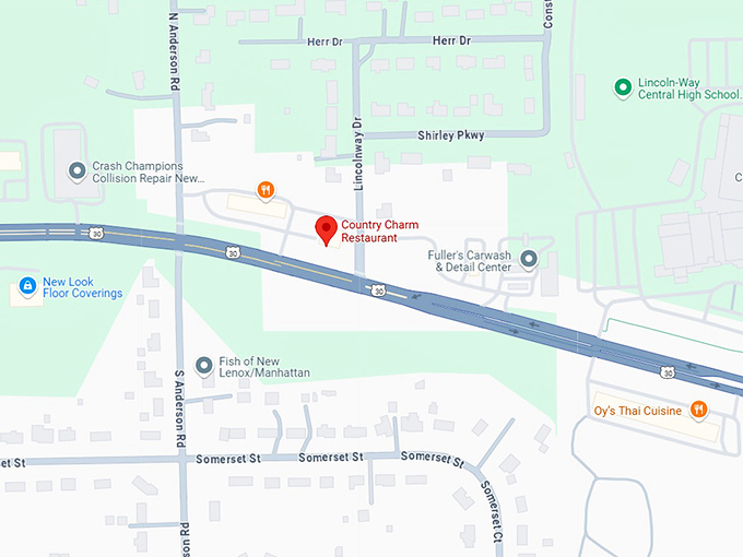 country charm restaurant map
