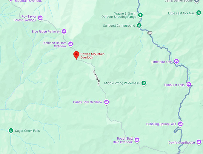 16. cowee mountain overlook map
